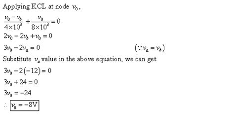 Solved Part Of The Solution To Solve For V0 Is Given Chegg Com