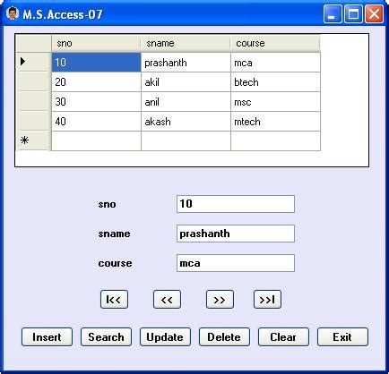 Creating Retrieving Records From M S Access Using Oledb In C Net