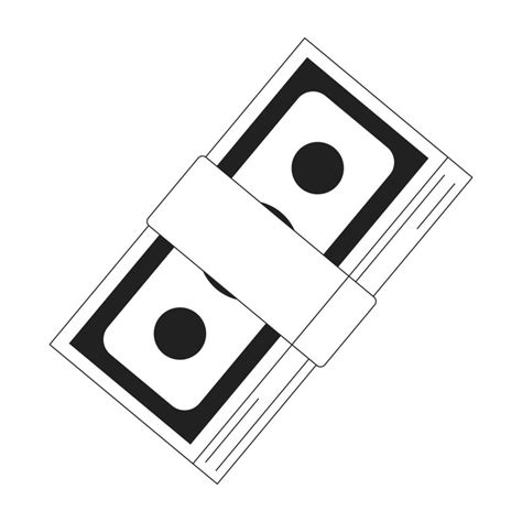 Banknotes Pack Monochrome Flat Vector Object Salary Paycheck Editable