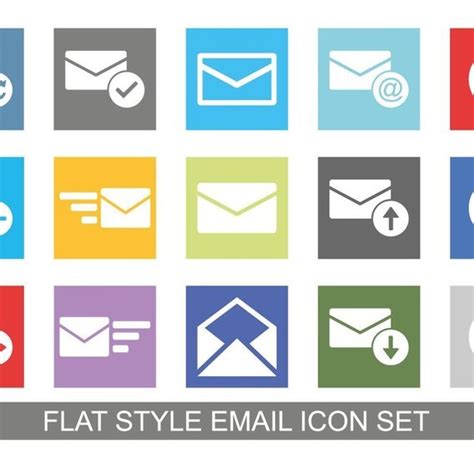 Flat Style Email Icon Set 10205 Dryicons