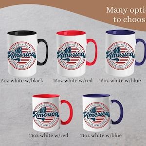 America Patriotic Ceramic Mug Cute Usa Flag Independence Day Mug Cute