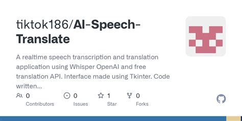 Github Tiktok186ai Speech Translate A Realtime Speech Transcription