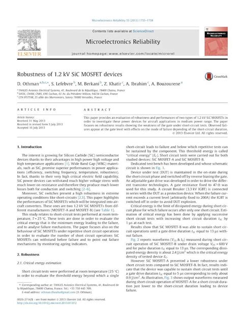Pdf Robustness Of 1 2kv Sic Mosfet Devices Dokumen Tips