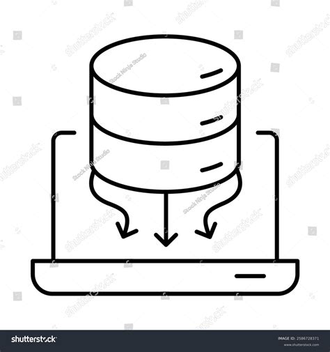 Data Analysis Line Icon Database Big Stock Vector Royalty Free