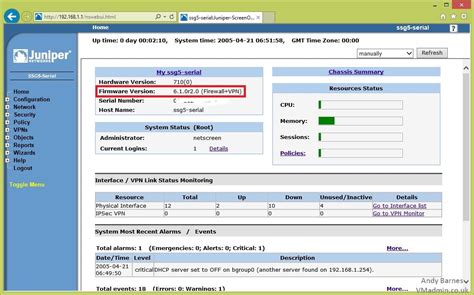 Updateupgrade Juniper Ssg5 Ssgnetscreen Screenos Firmware Via Web