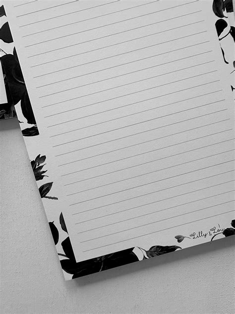 A5 Notepad Lilly And Lou Classic Black And White Stationery