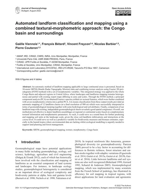 Pdf Automated Landform Classification And Mapping Using A Combined