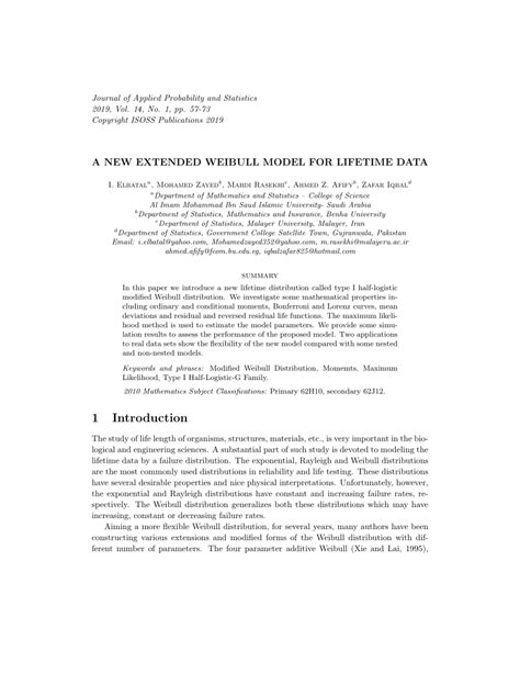 pdf a new extended weibull model for lifetime data