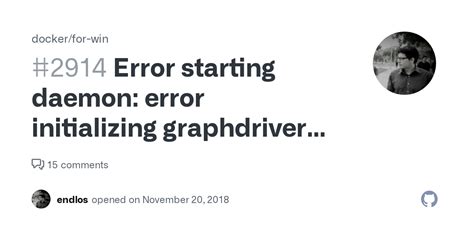 Error Starting Daemon Error Initializing Graphdriver Driver Not