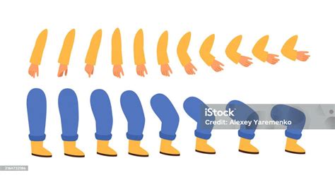 가을 소녀 생성자 가을과 우천을 위한 옷 애니메이션 제작을 위한 키트입니다 다리와 손의 팩 캐릭터의 커스터마이징 플랫 벡터 컬렉션 가을에 대한 스톡 벡터 아트 및 기타