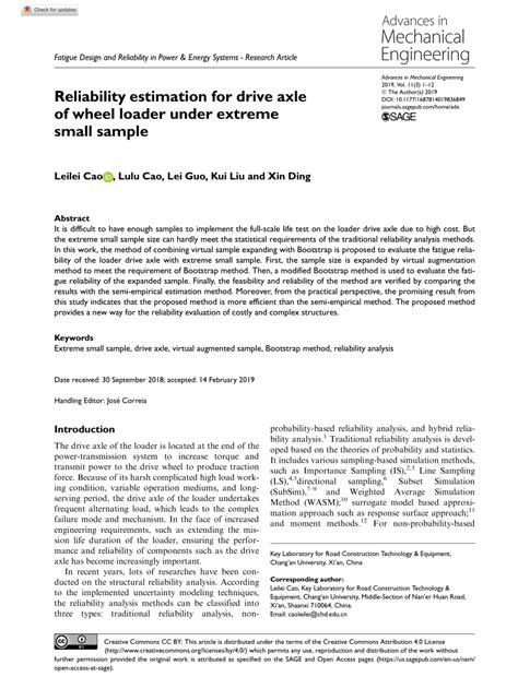 Pdf Reliability Estimation For Drive Axle Of Wheel Loader Under