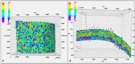 Top View A And Side View B Of Random Permeability Distribution