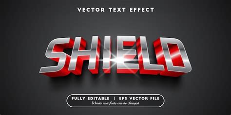 Premium Vector Shield Text Effect With Editable Font Style