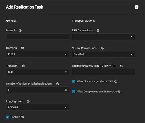 Replication Task Screens | TrueNAS Documentation Hub