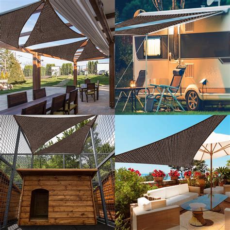 Toldo Triangular De 9 X 12 X 15 Pies Con Borde Recto Color Marrón Toldo Triangular Para