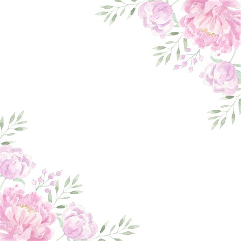 Watercolor Floral Flowers Border Design Png Free Download Border Images