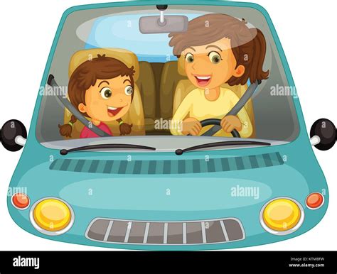 Mom Driving Car Clipart