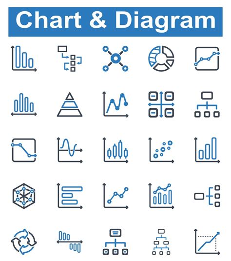 Diagram Icon Set Vector Illustration Chart Graph Diagram Analysis Analytics Line