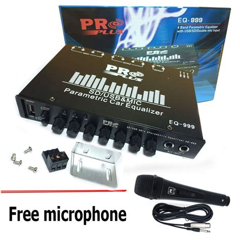 Car Preamp 4 Band Pro Plus Eq 999 Secondary Usbsdmmcdouble Mic Inputaux Shopee Singapore