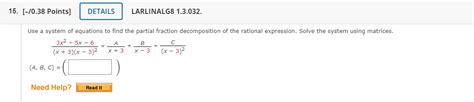 Solved Use A System Of Equations To Find The Partial Chegg