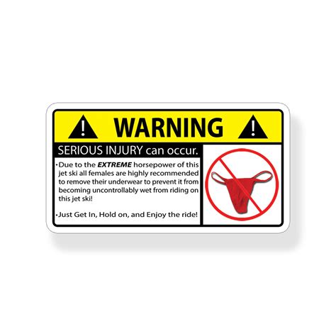 Sexy Jet Ski Thong Attention Warning Sticker Extreme Oem Vinyl Decal