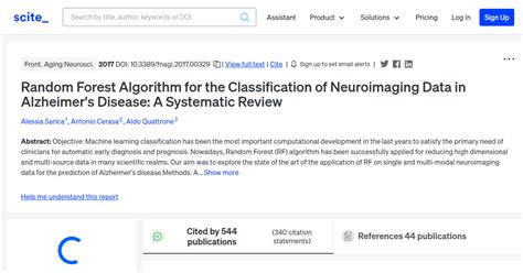 random forest algorithm for the classification of neuroimaging data in
