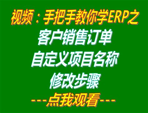 客户的销售订单自定义项目修改名称 工厂生产管理erp软件系统下载 企管王