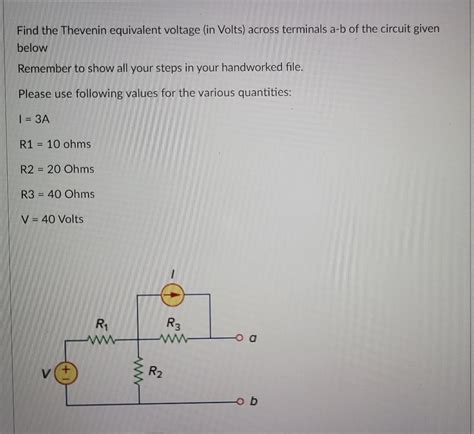 Solved Find The Thevenin Equivalent Voltage In Volts Chegg Com
