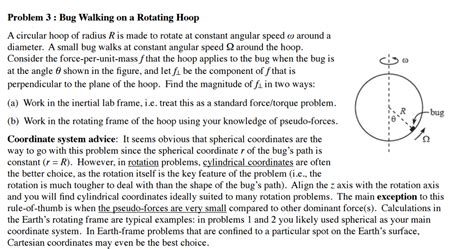 Solved Bug Walking On A Rotating Hoop A Circular Hoop Of
