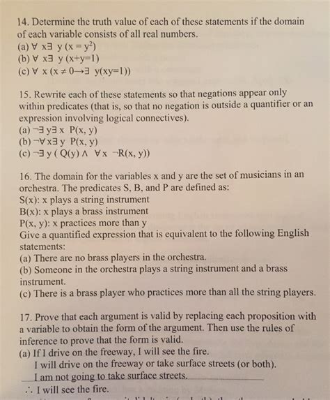 solved 14 determine the truth value of each of these