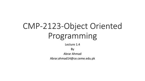 lec 1 4 object oriented programming ppt