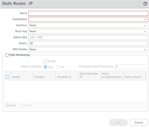 Create A Static Route