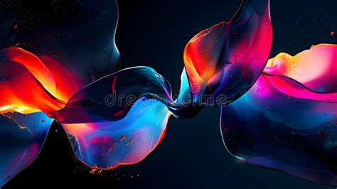 Abstract Vibrant Fluid Shapes Intertwine Creating A Dynamic Visual Experience Stock
