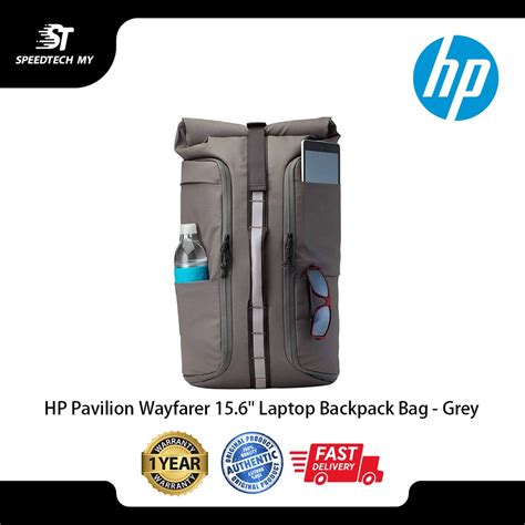Hp Pavilion Wayfarer Laptop Backpack Bag Grey Shopee Malaysia