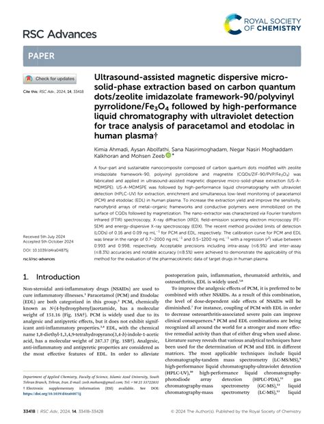 Pdf Ultrasound Assisted Magnetic Dispersive Micro Solid Phase