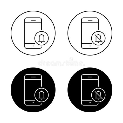 Silent Phone Icon In Generic Style Cellphone Prohibition Sign Symbol Stock Vector