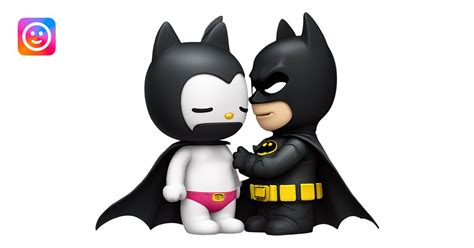 Hello Kitty And Batman Kissing Emoji Ai Emoji Generator