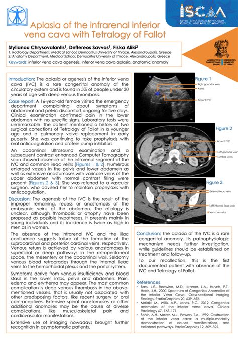Pdf Aplasia Of The Infrarenal Inferior Vena Cava With Tetralogy Of Fallot