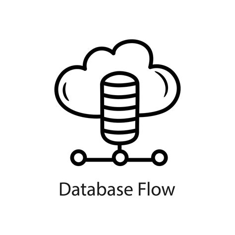 Database Flow Outline Icon Design Illustration Data Symbol On White Background Eps 10 File
