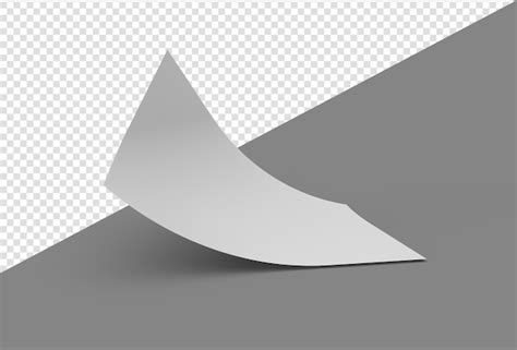 Premium Psd Bent Empty Paper Sheet Empty Paper Mockup A4 Format Paper With Shadows On Isolated