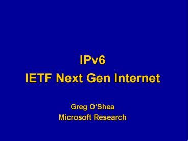 Introduction To The IPv6 Protocol Presentation Free To Download