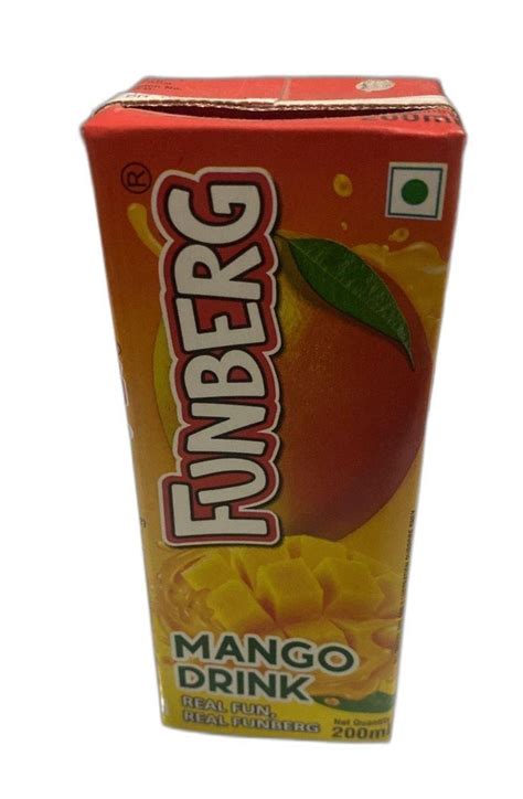 Funberg Yellow 200ml Mango Cold Drink Liquid Packaging Type Tetra