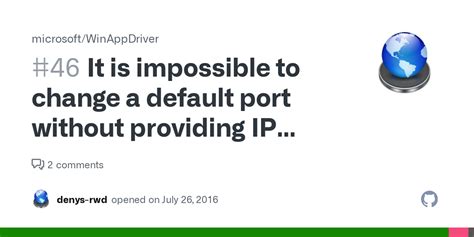 It Is Impossible To Change A Default Port Without Providing IP Address Issue Microsoft