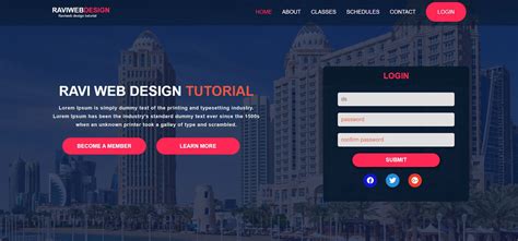 how to design a website using html and css and javascript with example