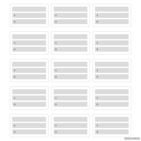 Username And Password Sheet Printable 2