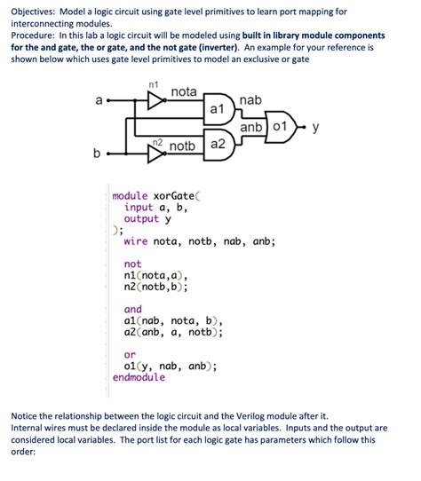 solved objectives model a logic circuit using gate level