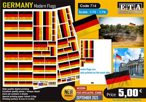 Code 714 Germany Modern Flags Scale 172 176 Eta Diorama Eshop