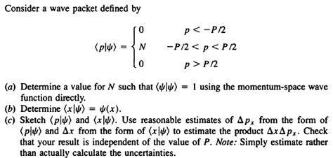 Solved Consider A Wave Packet Defined By P P A Chegg
