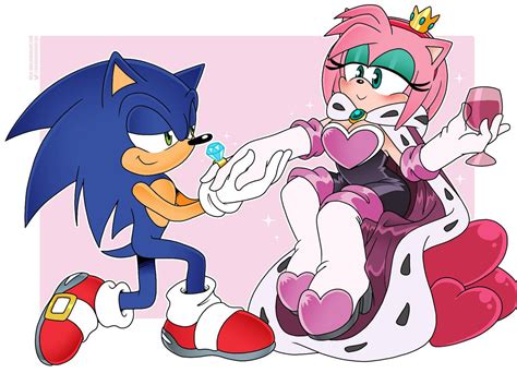 Sonic Bowing To Queen Amy Rouge By Jacoblewis1954 On Deviantart