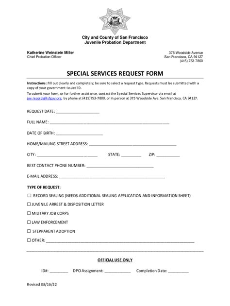 Fillable Online Special Services Request Form Fax Email Print Pdffiller